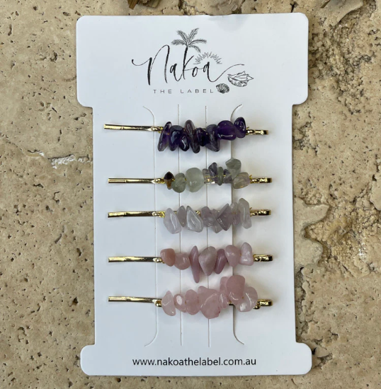 Crystal Beaded Hair Pins Sorbet | La Belle Designs